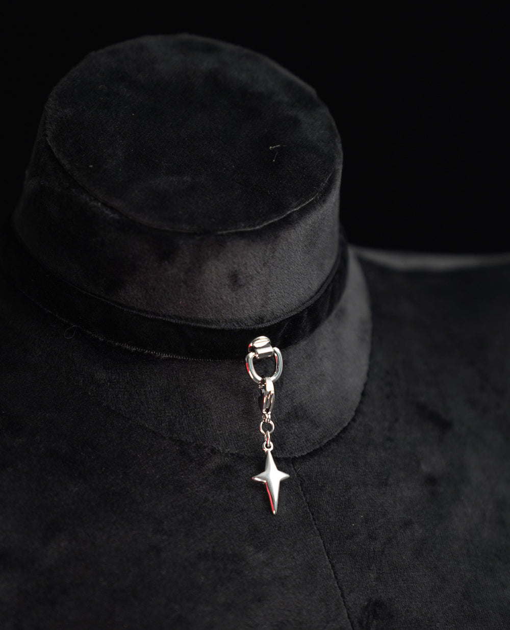 Gothic Velvet Choker with Silver Cross – Wide Black Choker Necklace ...