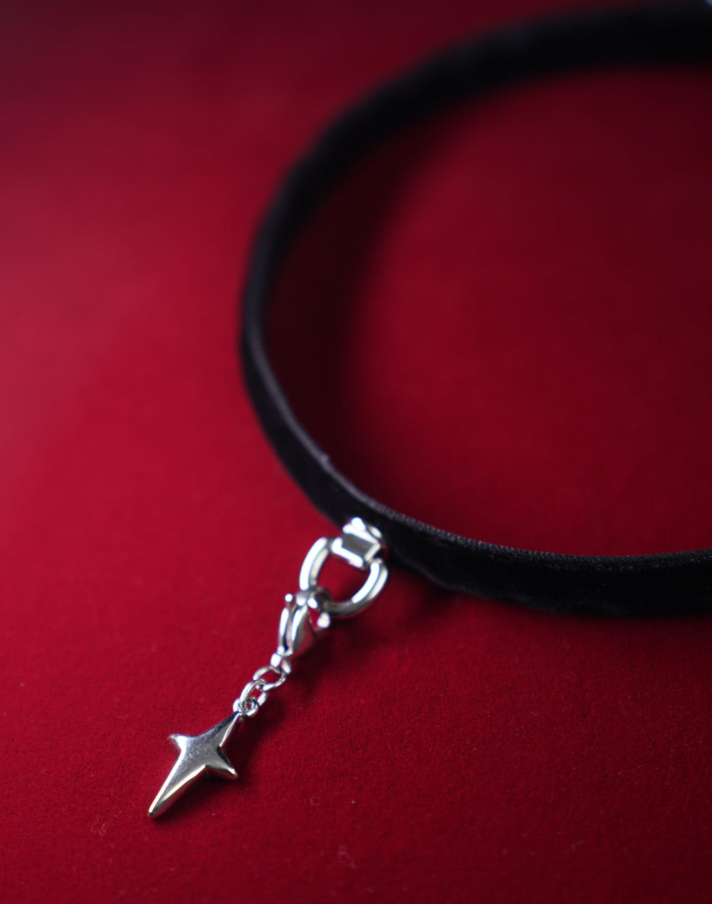 Gothic Velvet Choker with Silver Cross – Wide Black Choker Necklace ...